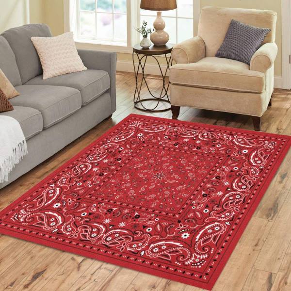 Bandana Rug - Cross, Red, Print Area Rug - Beautiful Rug